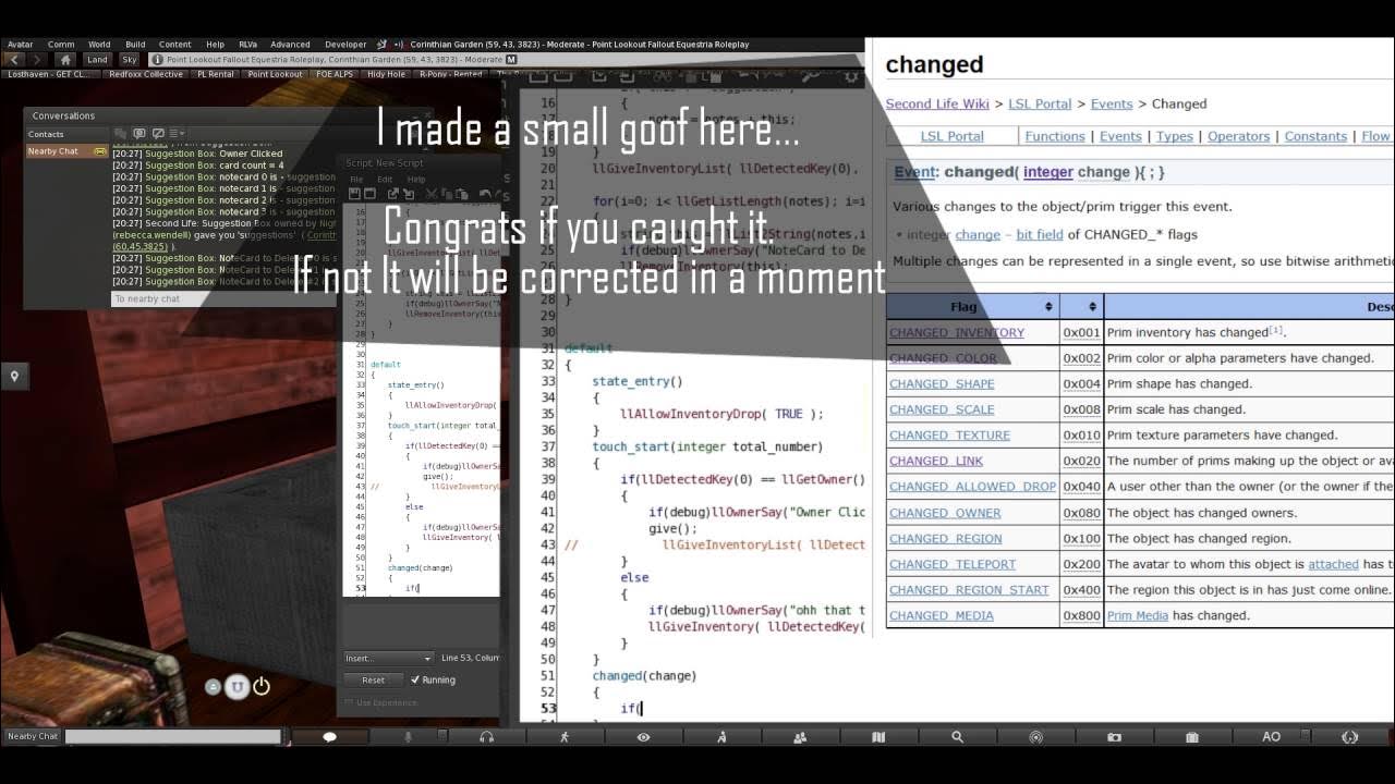 Learn Linden Scripting Language (LSL) pt 7: More inventory Control - YouTube