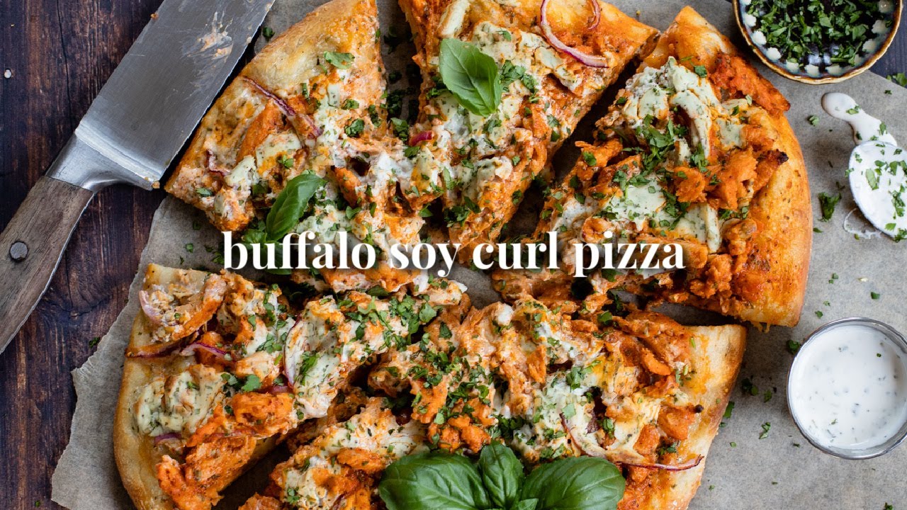 Buffalo Soy Curl Pizza | This Savory Vegan - YouTube