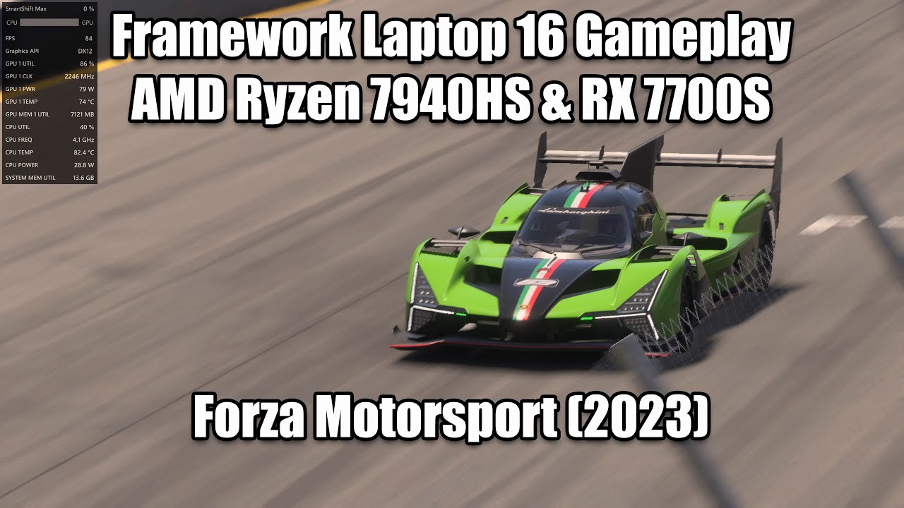Framework Laptop 16 Forza Motorsport (2023) Gameplay. AMD Ryzen 7940HS & RX 7700S - YouTube