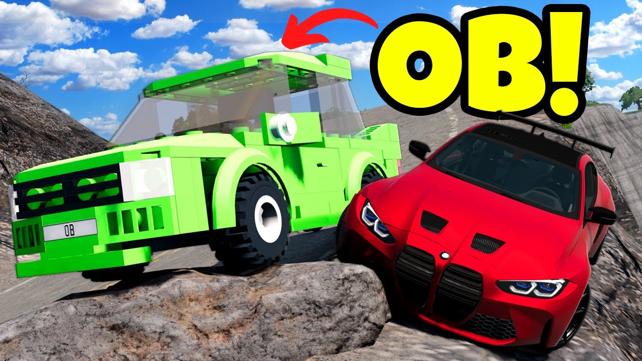 We Attempted to Race LEGO CARS on a Dangerous Road in BeamNG Drive Mods ...