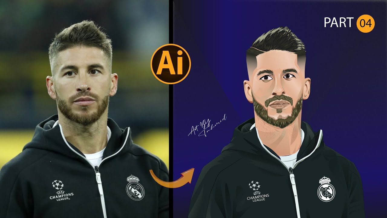 Sergio Ramos | Vector Art | Part-4 - YouTube