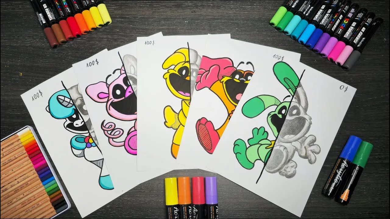 How to draw Smiling Critters characters - YouTube