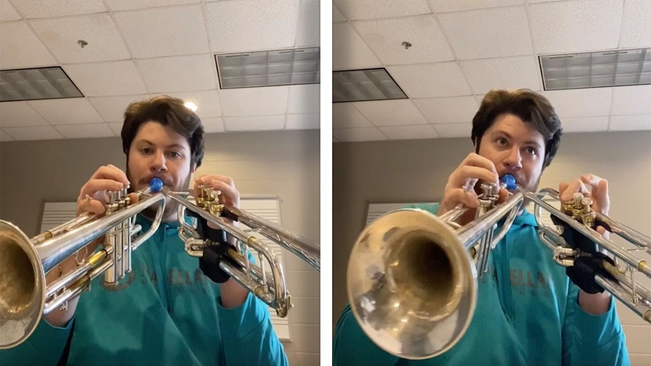 Guy Plays Two Trumpets At The SAME TIME! // Unique Talents - YouTube