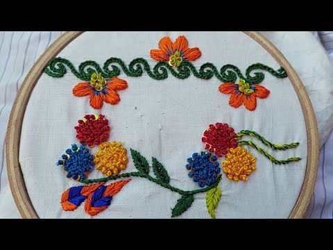 Hand embroidery: 6 colorful stitches embroidery | Embroidery for ...