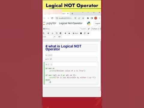 9 - Logical NOT Operator | Logical Operators | Python Coding - YouTube