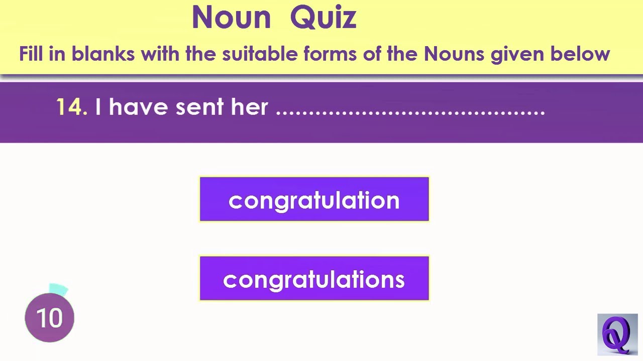 🚀 Noun Challenge Beginner Level 🎓 Quiz Answers. - YouTube