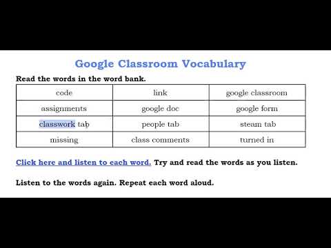 Google Classroom Vocabulary - YouTube
