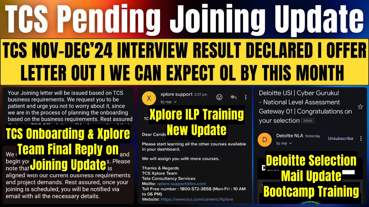 TCS HR XPLORE TEAM FINAL REPLY FOR ALL REMAINING CANDIDATES JOINING ...