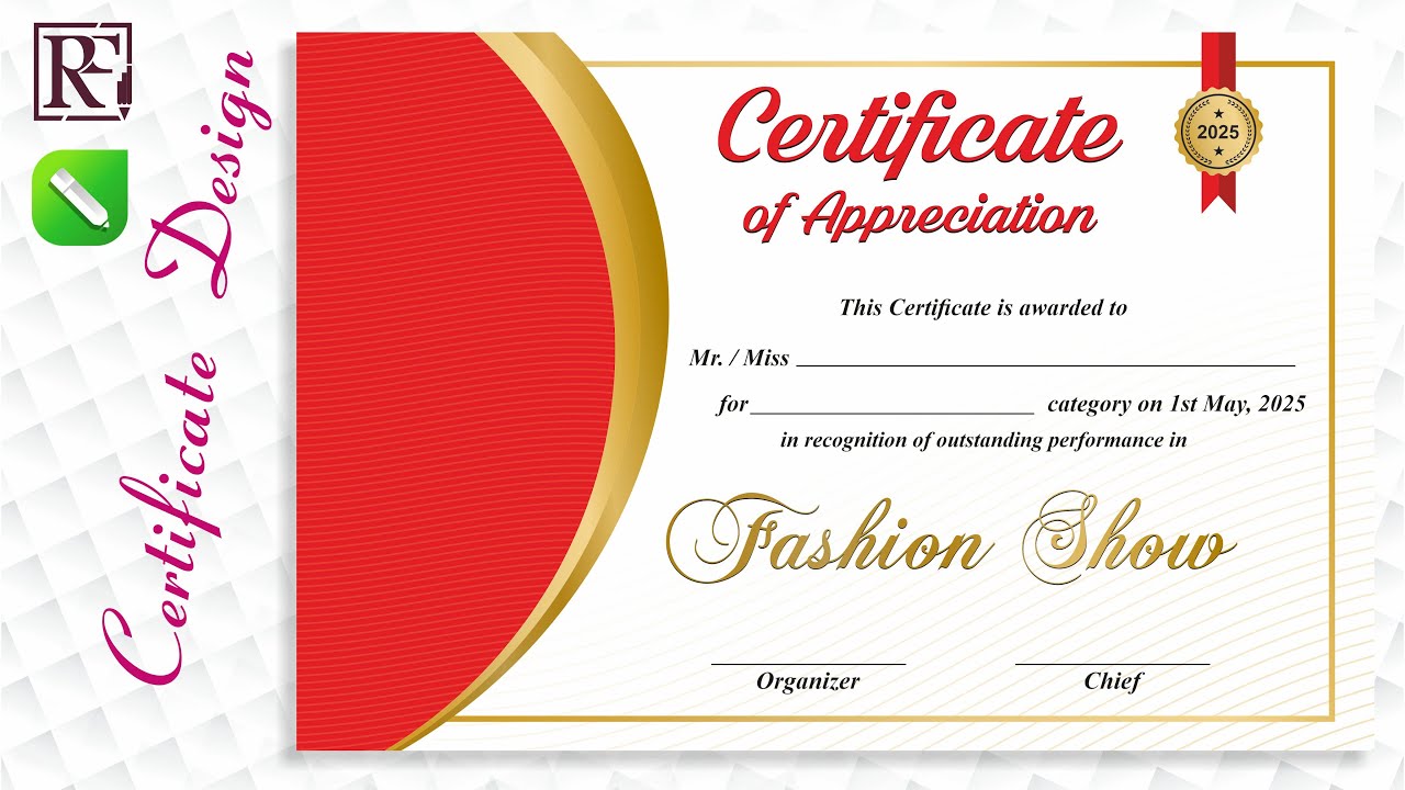 HOW TO MAKE CERTIFICATE, APPRECIATION CERTIFICATE IN RED COLOUR ...