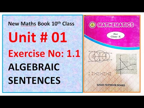 Unit 1 Exercise 1.1 "ALGEBRAIC SENTENCES " Class 10 New Mathematics ...