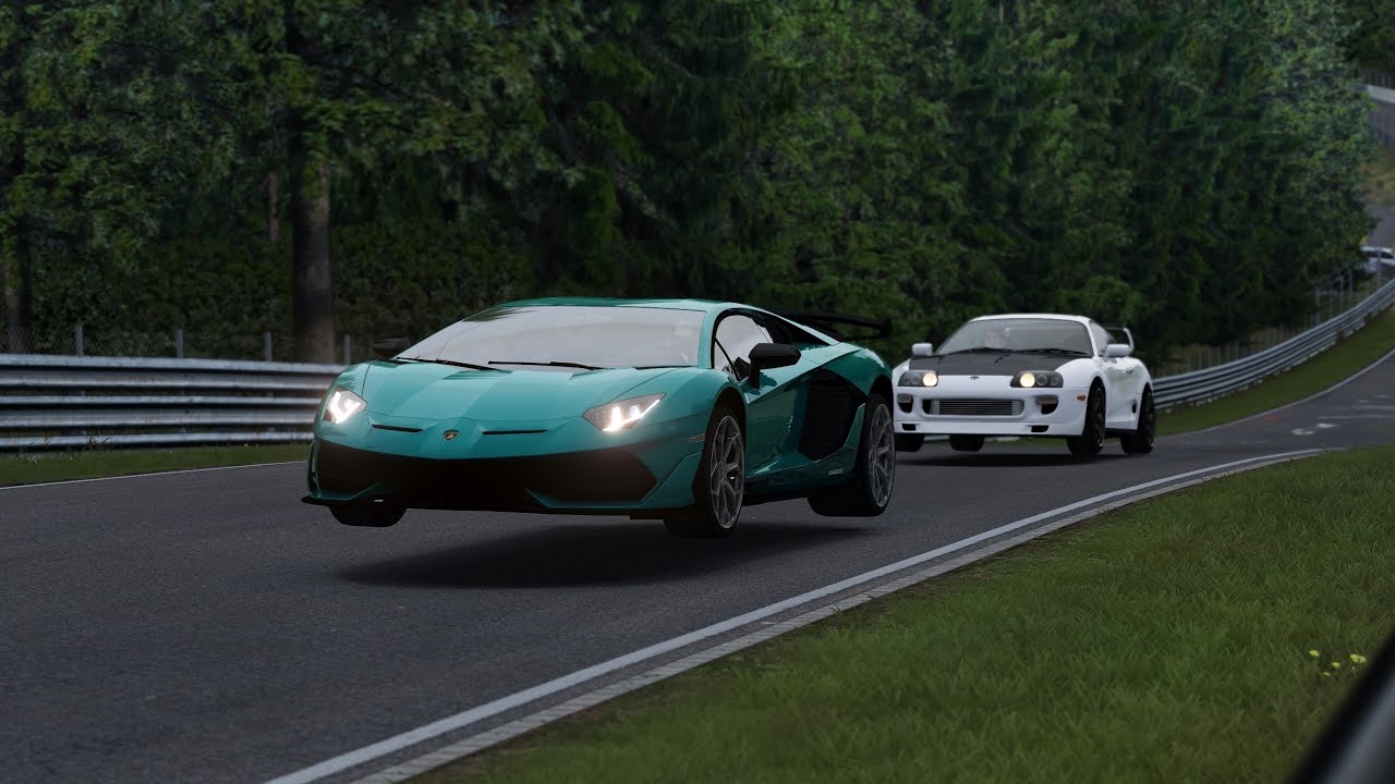 Toyota Supra VS Lamborghini Aventador SVJ - Nurburgring Track Day - YouTube