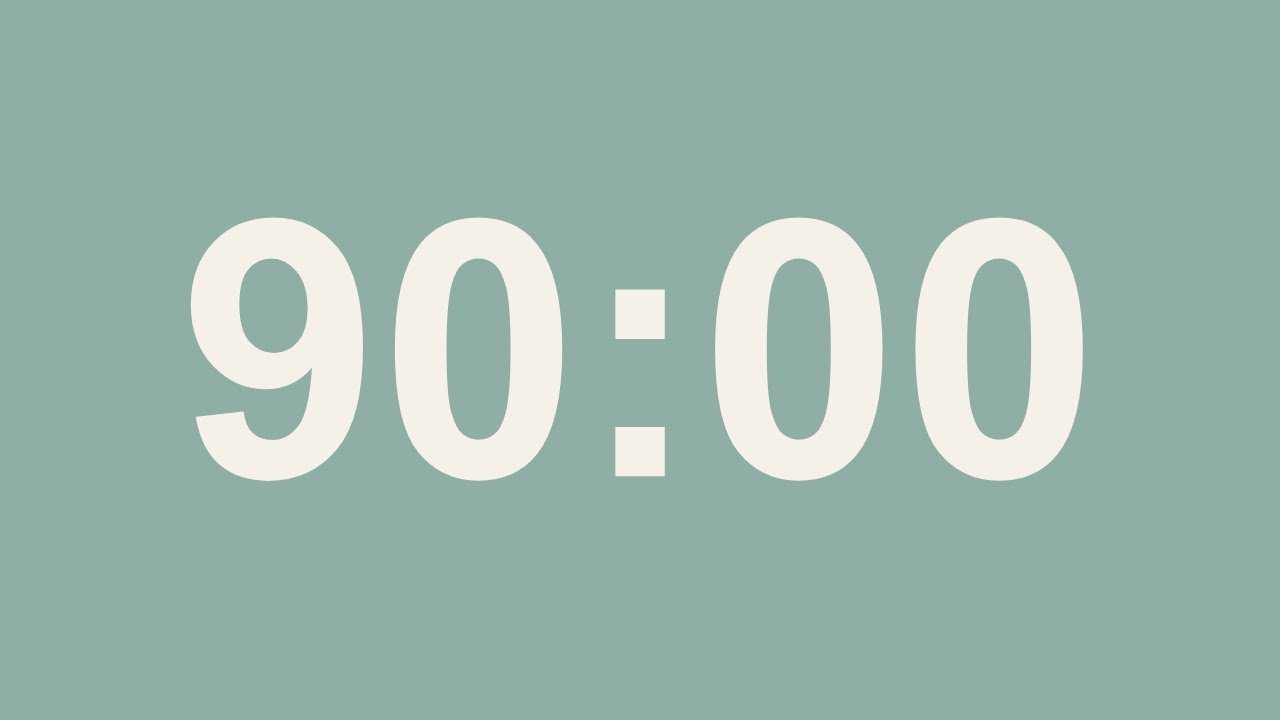 90 Minute Countdown Timer – No Sound | Focus, Study, Deep Work - YouTube