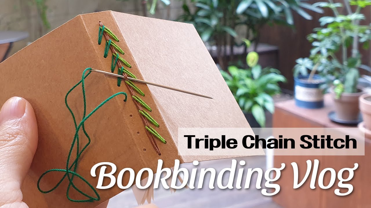 북바인딩 브이로그｜정원에서 노트 만들기(Bookbinding Vlog/Bookbinding tutorial with Triple ...