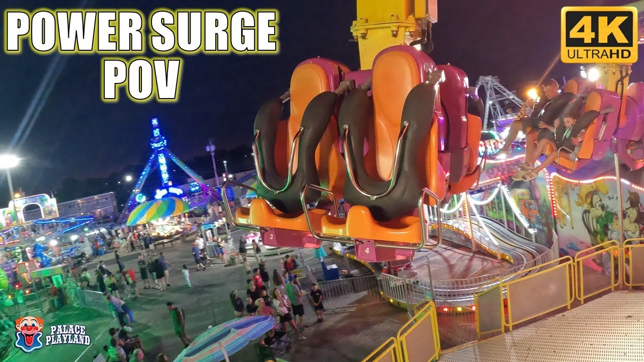 Power Surge POV (2024, 4K 60FPS), Palace Playland Zamperla Inverting ...