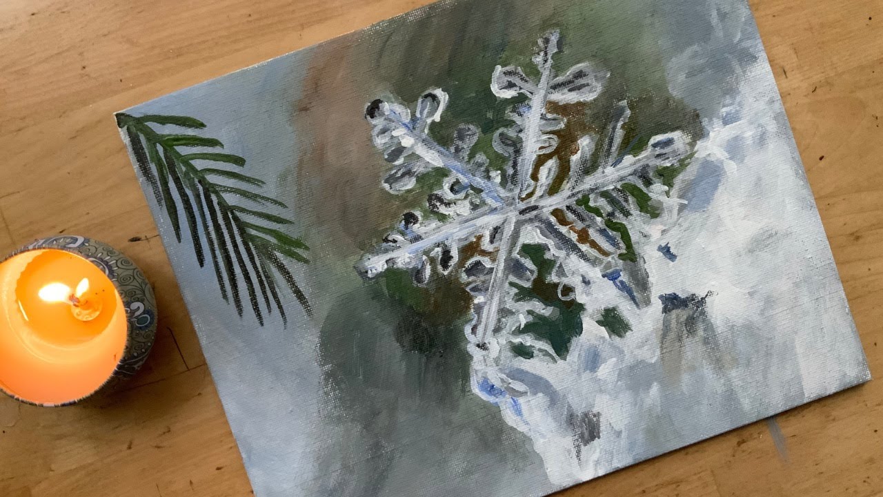 Snowflake Acrylic Painting /Michelle Art / #77 - YouTube