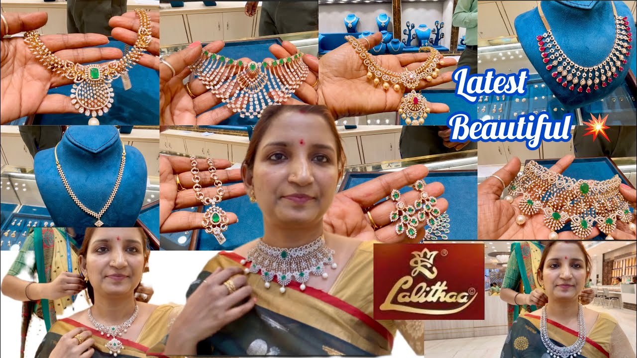 Latest & Gorgeous Diamond Necklace designs with price from Lalithaa ...
