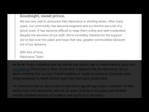Hackulous tắt ứng dụng Installous vì lý do bản quyền - YouTube