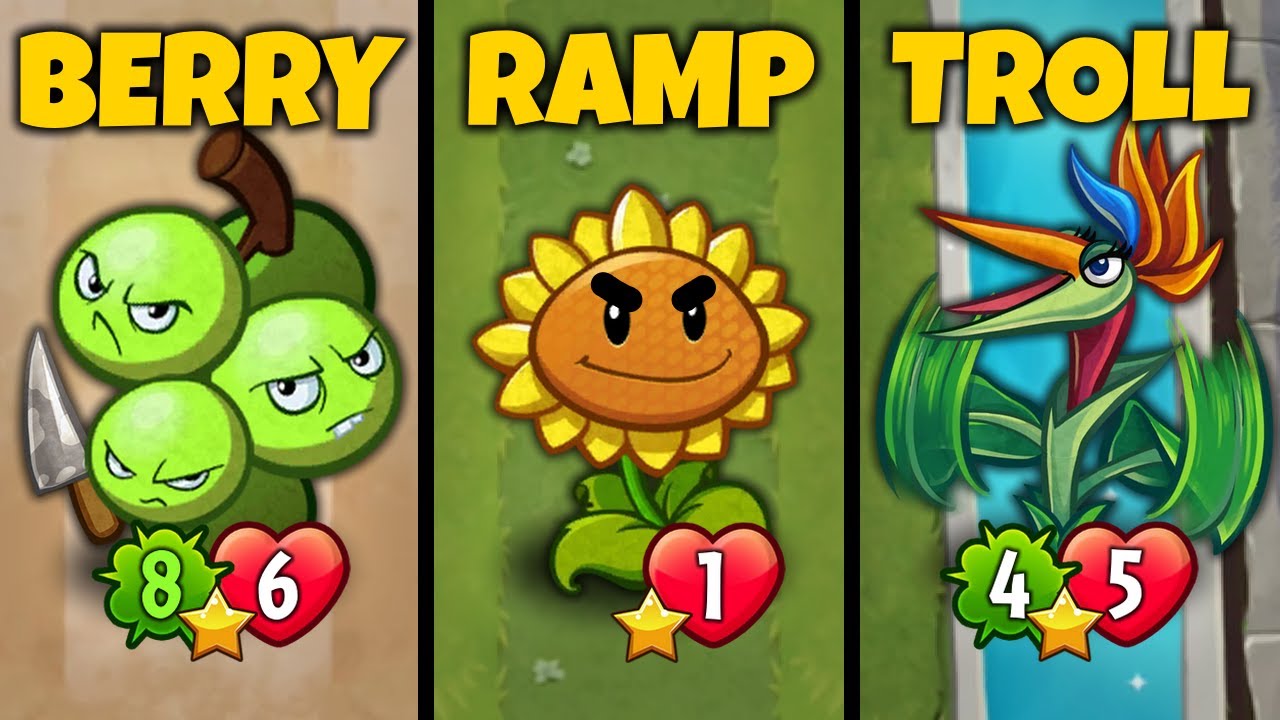 Evil Berries, Ramp and Flower Troll - PvZ Heroes Compilation - YouTube