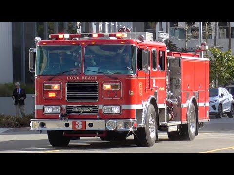 Long Beach Fire Dept. Engine 3 Responding - YouTube