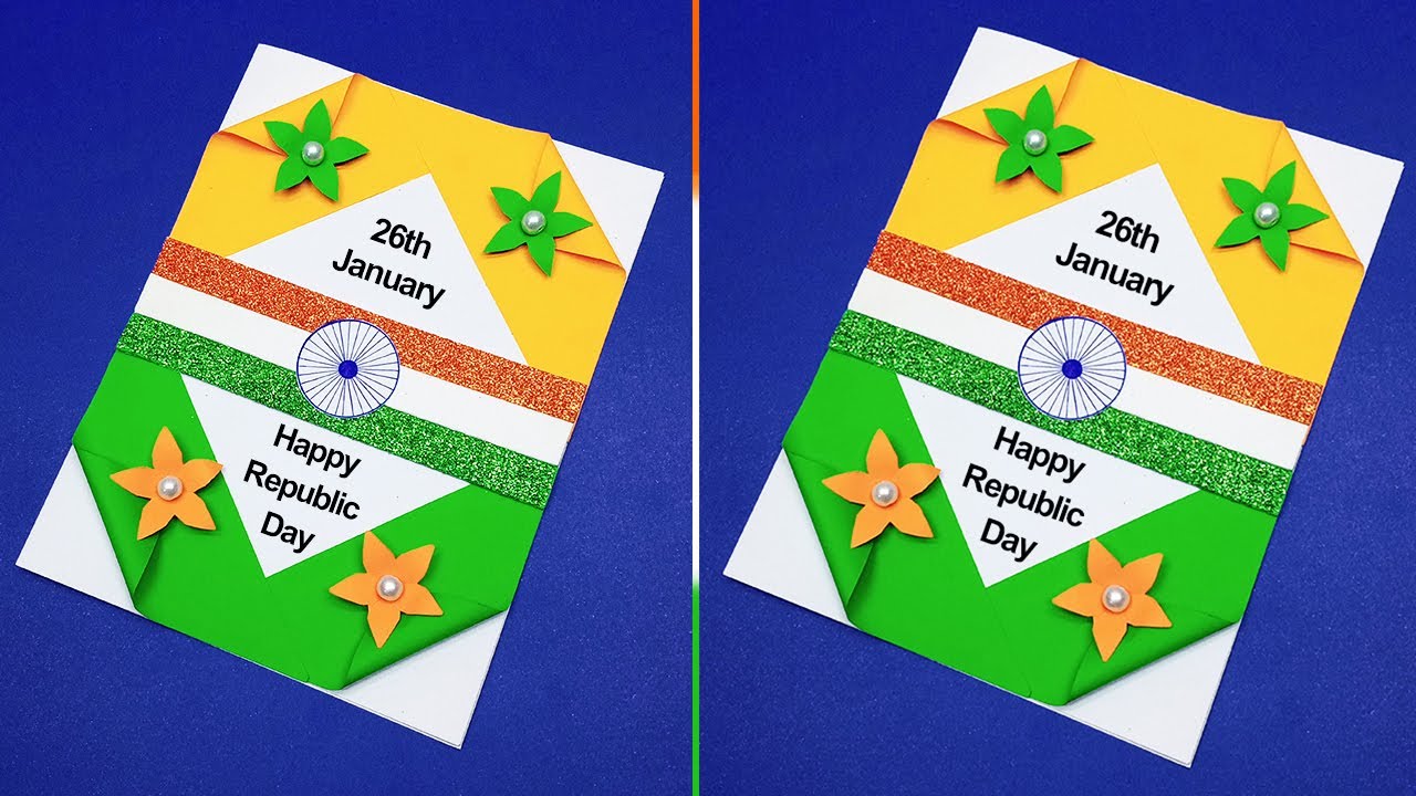 Republic Day Card Making | 26 January Craft | Republic Day Craft Ideas ...
