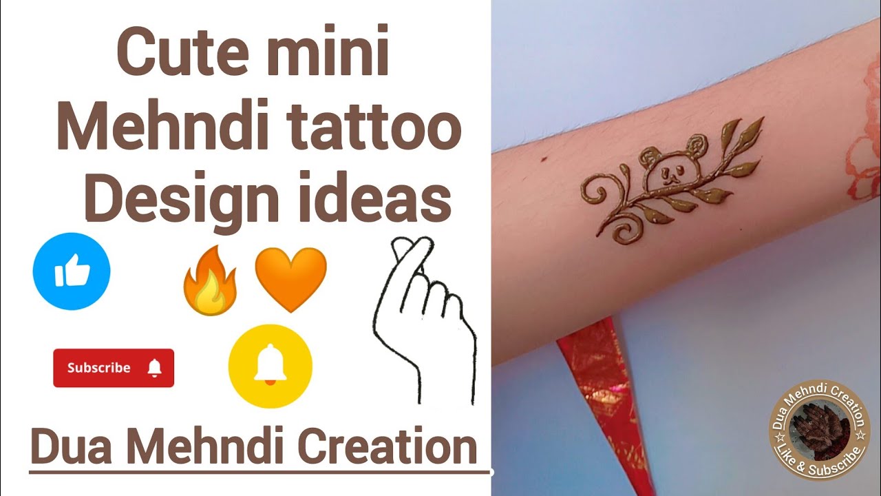 Cute panda mehndi tattoo design 👀💝 | new mehndi design #mehndi #video # ...