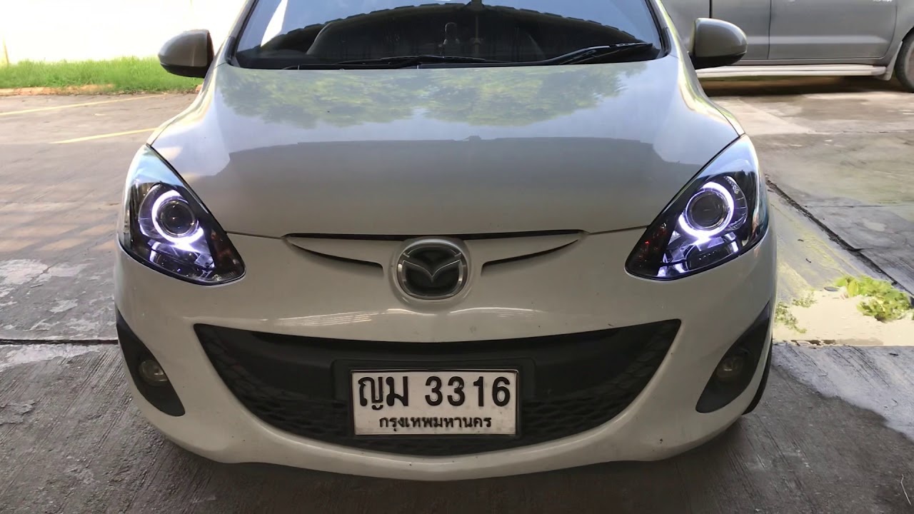 Mazda2 upgrade Projector Hellra lens - YouTube