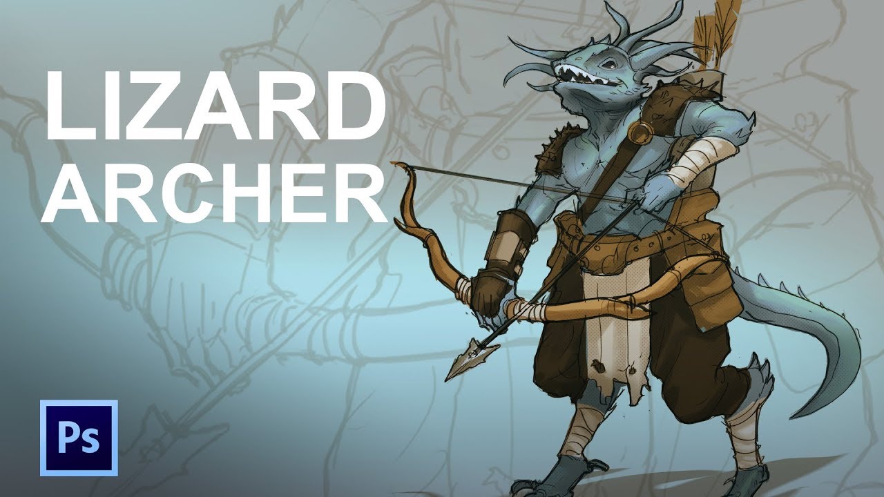 Here is how I create a Lizard Archer using Photoshop - YouTube