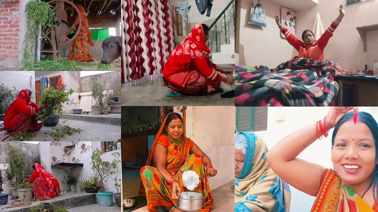 गांव की सुबह 🌅//Sunday morning routine for a lonely person//traditional ...