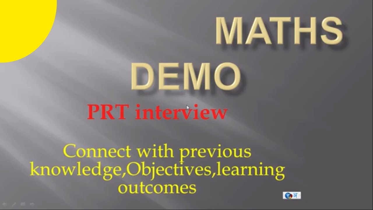 PRT math demo, math demo class 5 in interview, - YouTube
