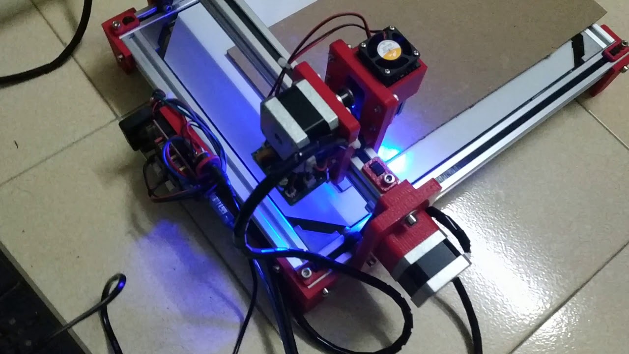 Mini CNC Laser Engraver - Version 1.1.0 - Test 1 - YouTube