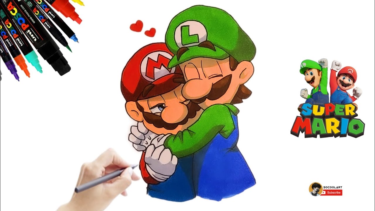 Drawing SUPER MARIO HUG LUIGI (Mario Bros Movie) 😍🥹 - YouTube
