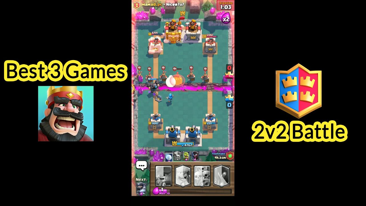 Best 3 Games in 2v2 Battle Mode || Clash royal #1 - YouTube