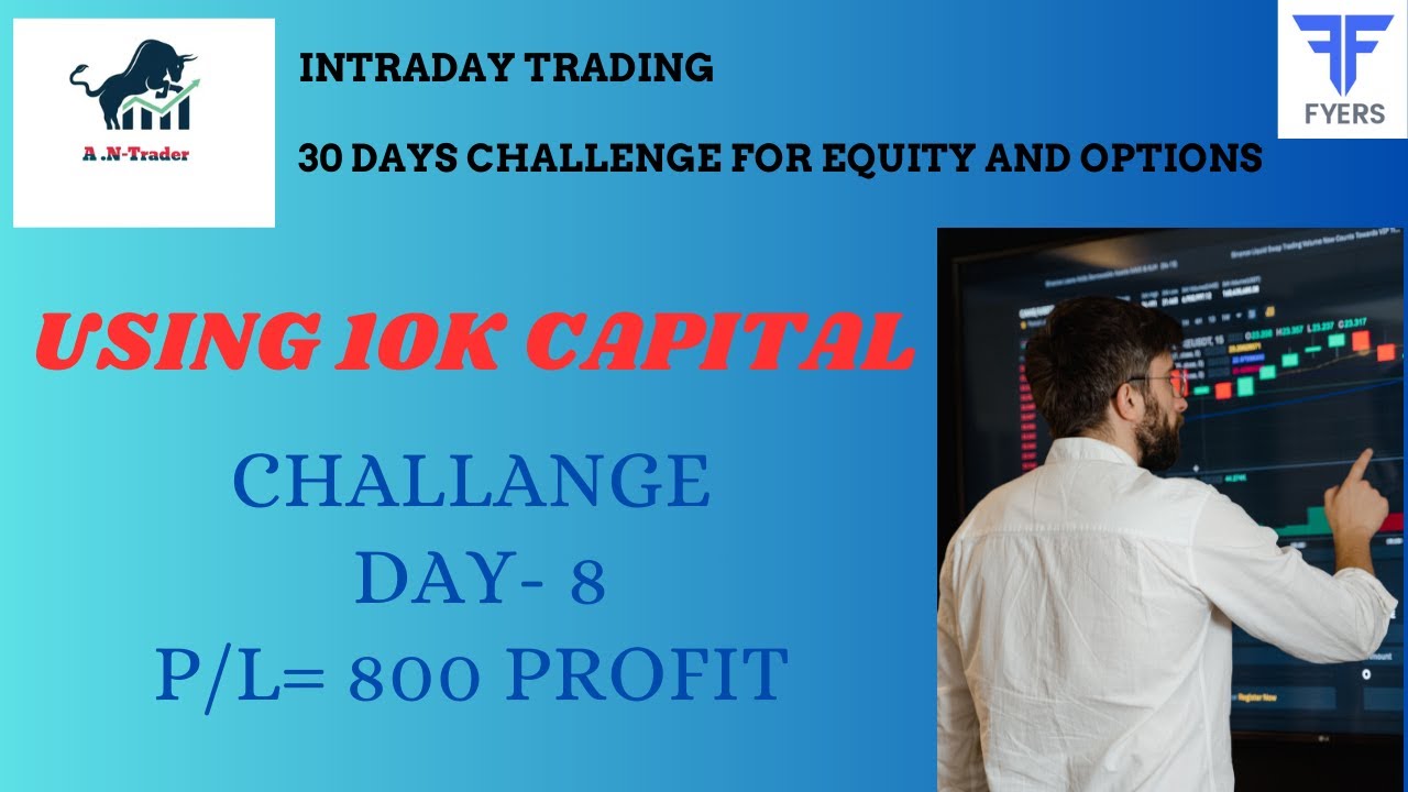 Day 8 | ₹800+ profit Trading Challenge with ₹10K Capital | Managing ...