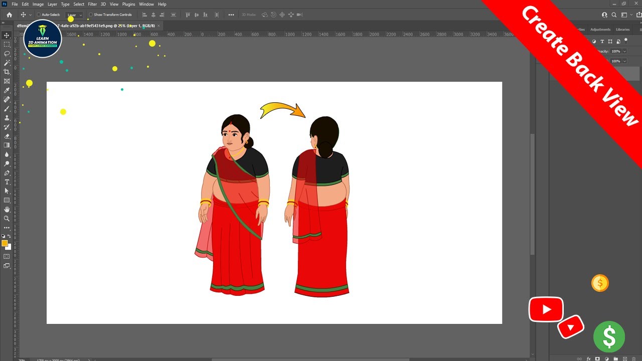 Create Character BACK View in Adobe Animate | Adobe Animate Hindi ...