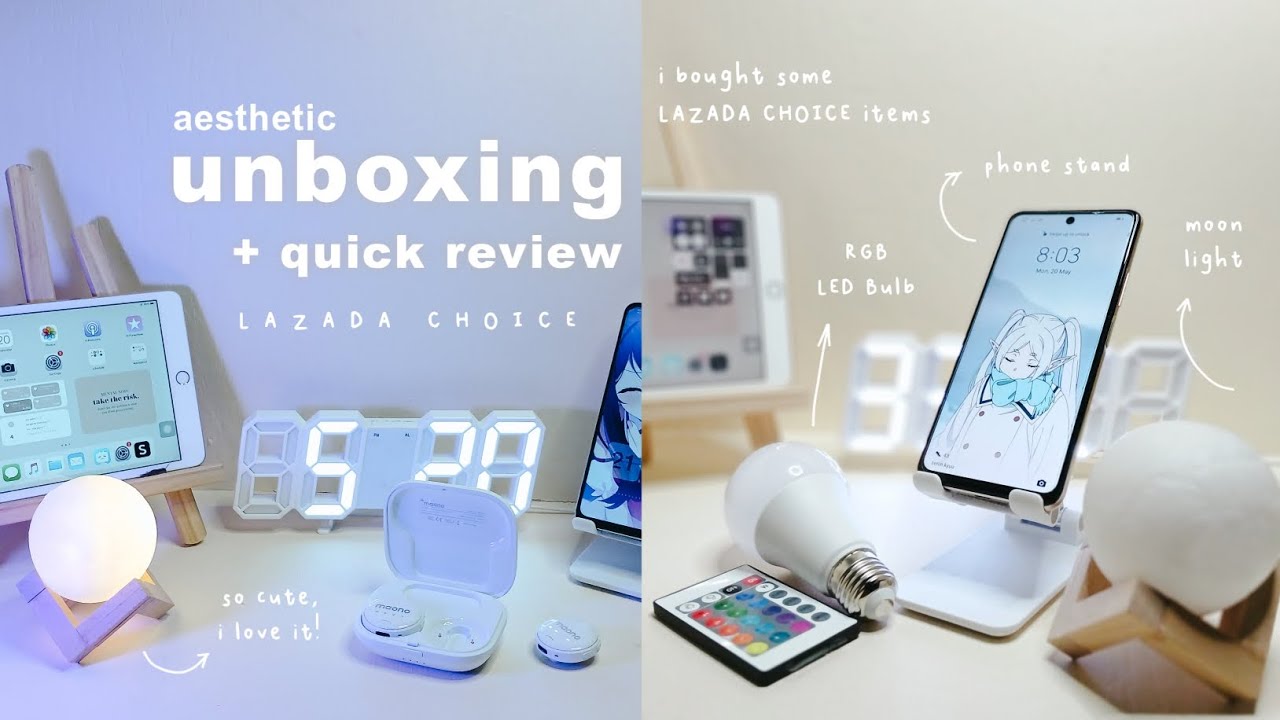 aesthetic unboxing - lazada choice items | affordable items for a desk ...