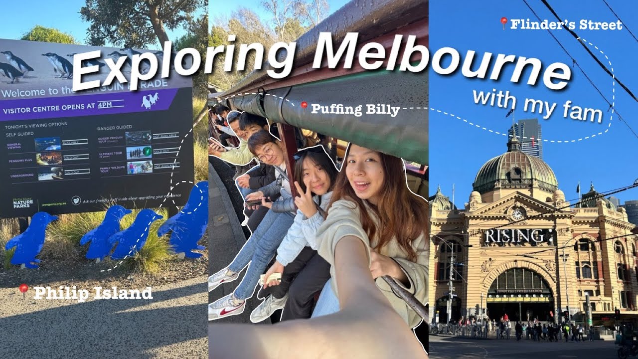EXPLORING MELBOURNE with my fam | Puffing Billy, Philip Island, Queen Victoria Market, etc ...