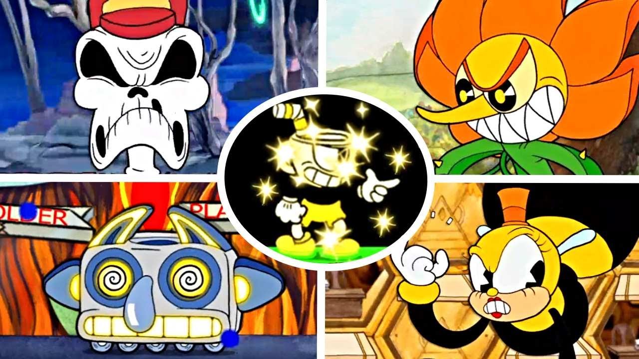 All Cuphead Bosses With Super Invincibility Skin Glitch (Including ...