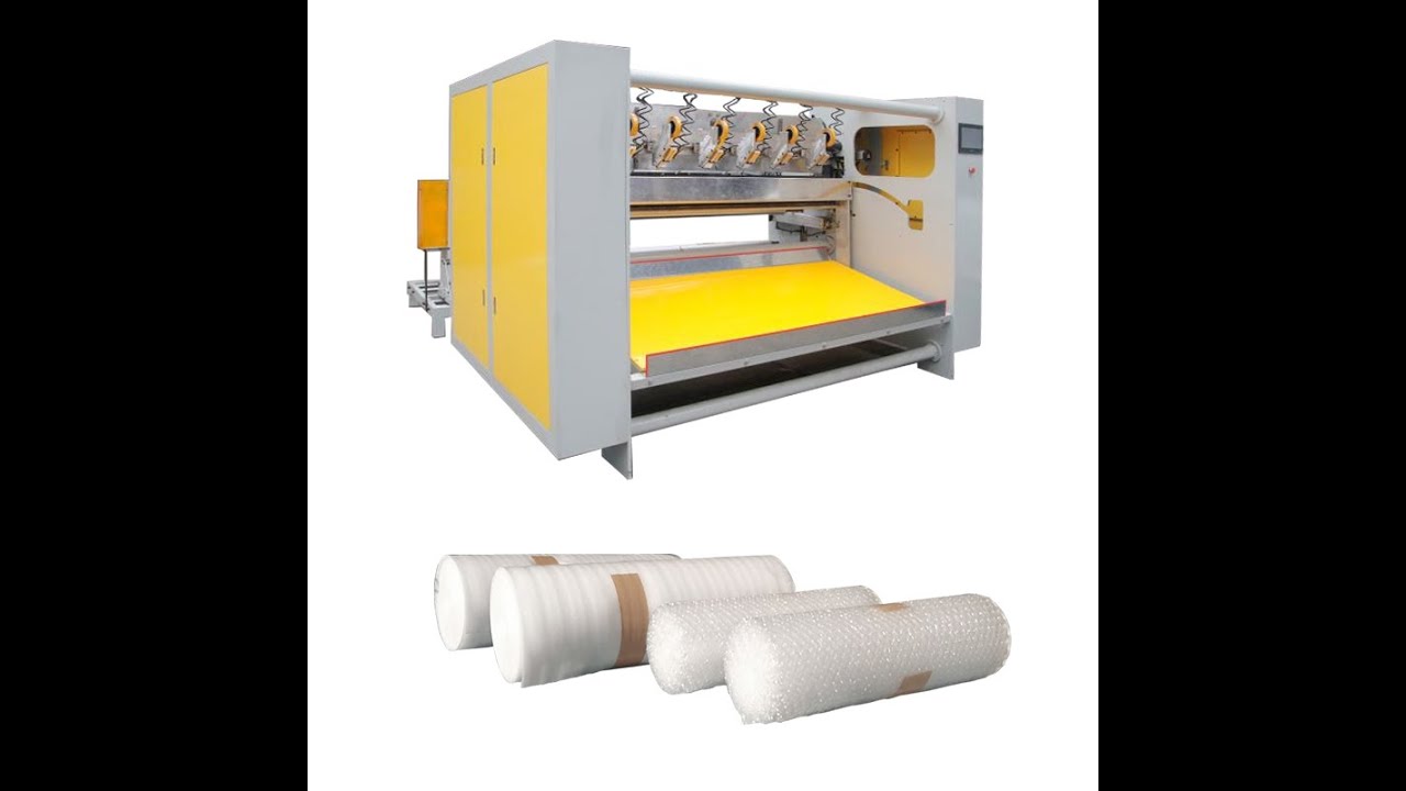 Coreless air bubble film rewinder - YouTube