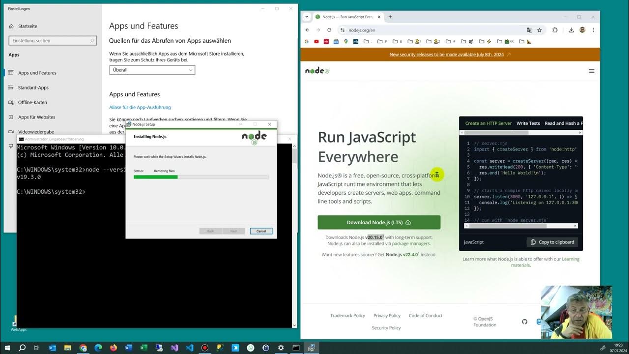 📐 How to update Node.js Prepare for Angular, React Vue Frontend - YouTube