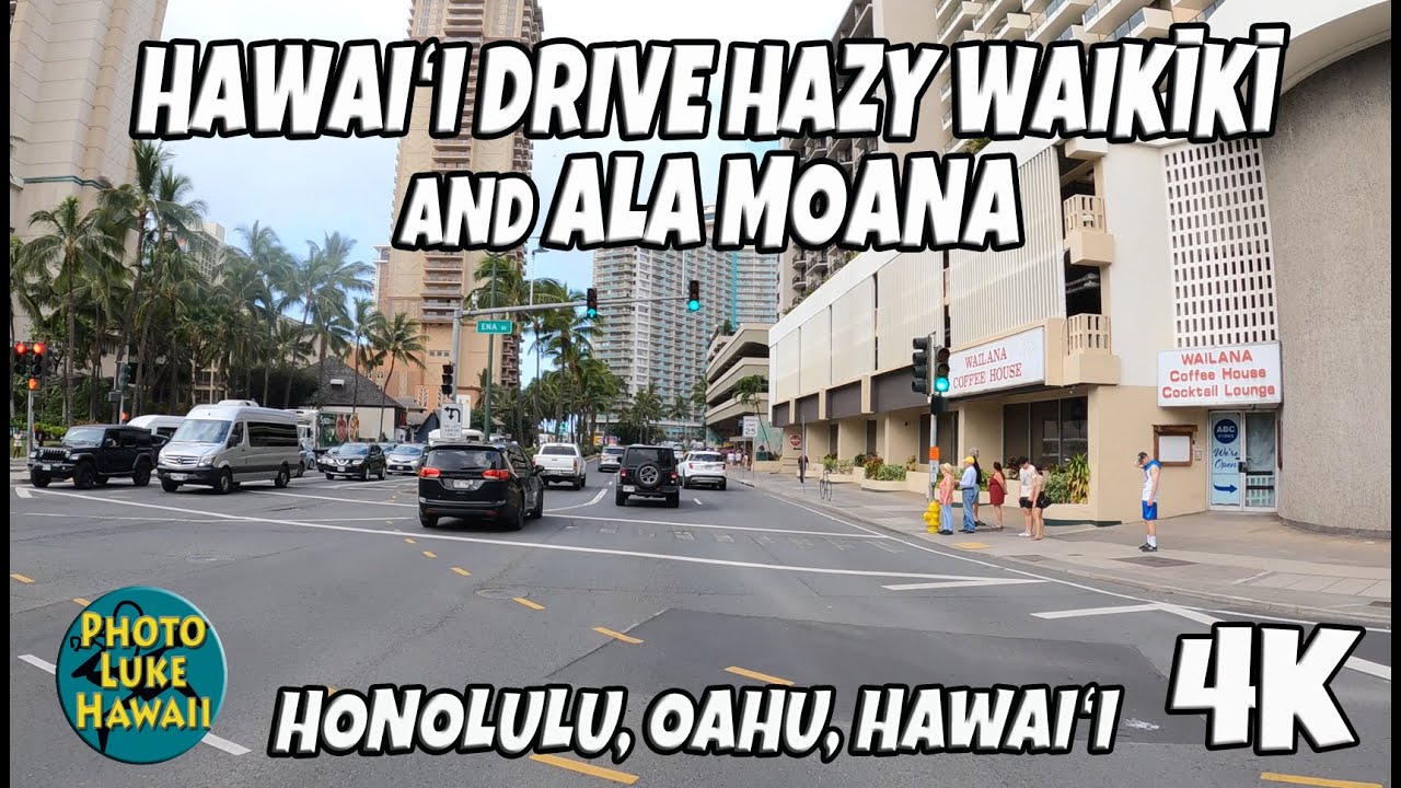 Hawaii Drive Hazy Waikiki and Ala Moana March 31, 2023 Oahu Hawaii ...
