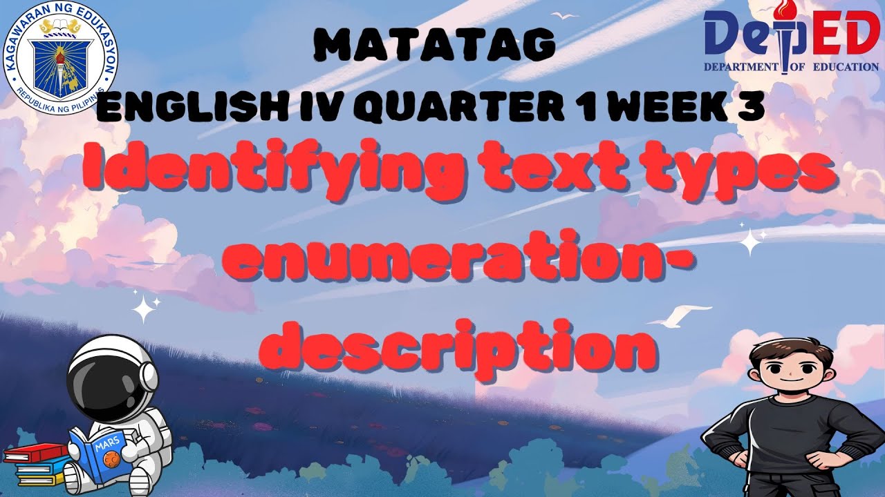 Matatag English 4 Quarter 1Week 3 Identifying text types enumeration ...