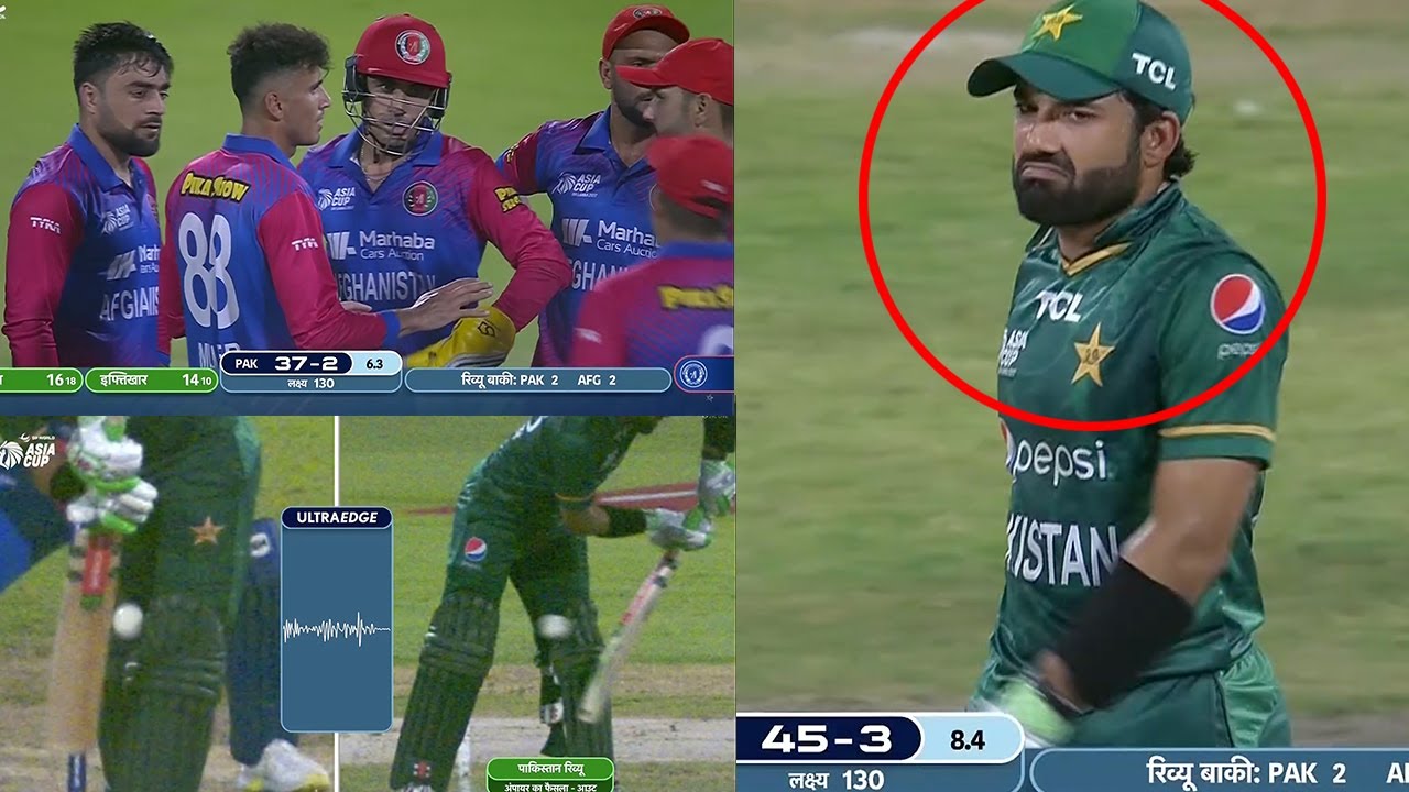 Fight Between Mohd Rizwan and Rashid Khan during AFGvPAK Match in Which Rashid Won Battle - YouTube