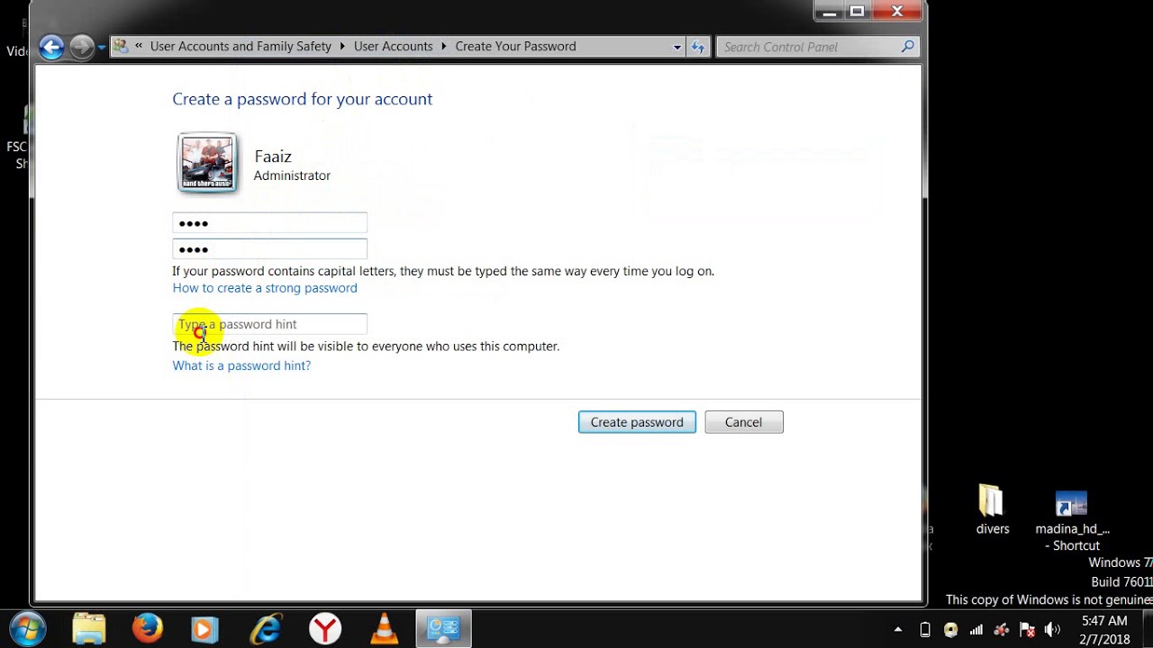 how to set password on pc/laptop - YouTube