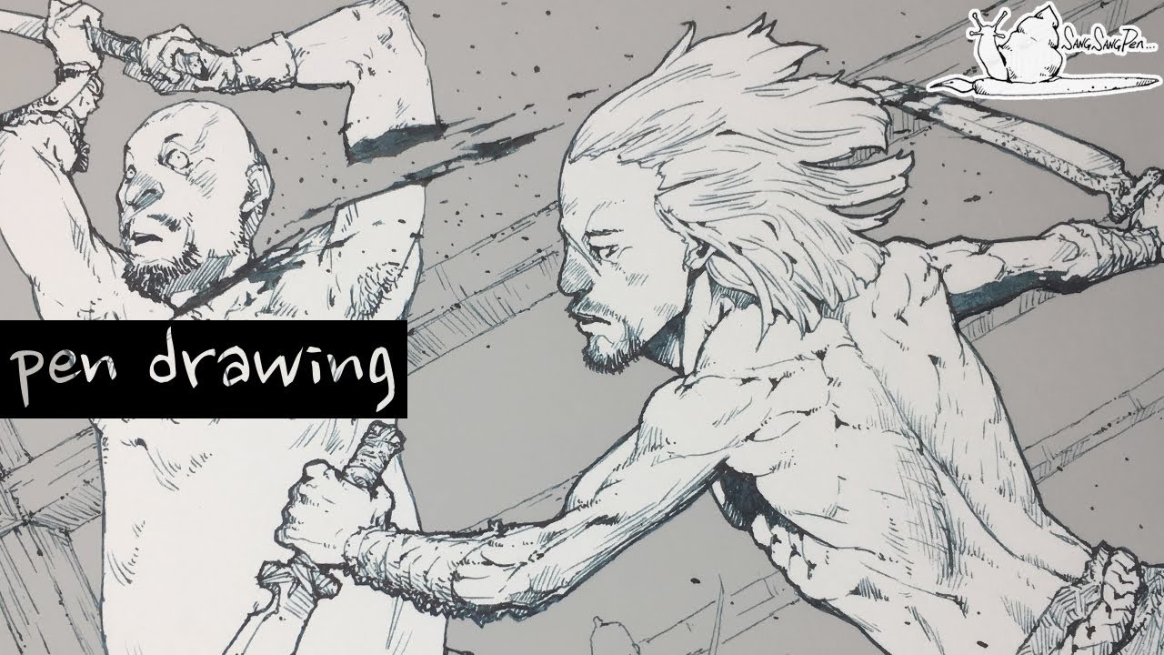 [speed drawing] 쌍칼 (Double sword) - YouTube