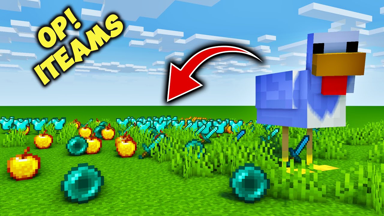MINECRAFT BUT CHICKEN DROP OP ITEMS... - YouTube