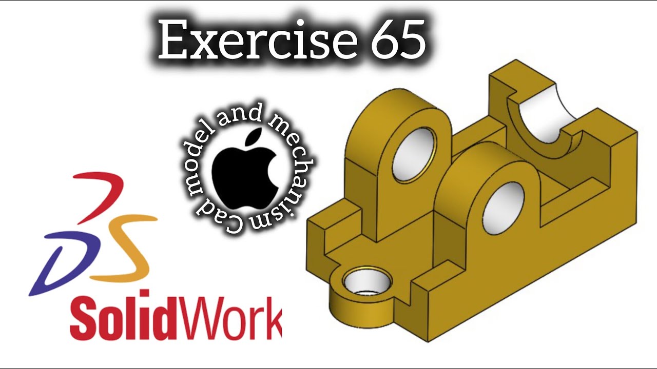 Solidworks tutorial exercise 65||mechanical parts modeling in solidworks#cad #solidworks # ...