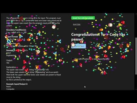 Skillrack Daily Challenge Solution-At Least One Vowel-Lower Case &Upper Case-(Program id-8785 ...