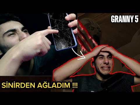 BEN BİTTİM. TELEFONU YİNE KIRDIM !  SİNİRDEN AĞLADIM - Granny 5