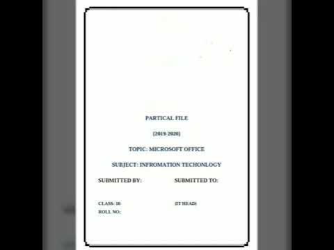 CLASS 10 IT PRACTICAL FILE - YouTube