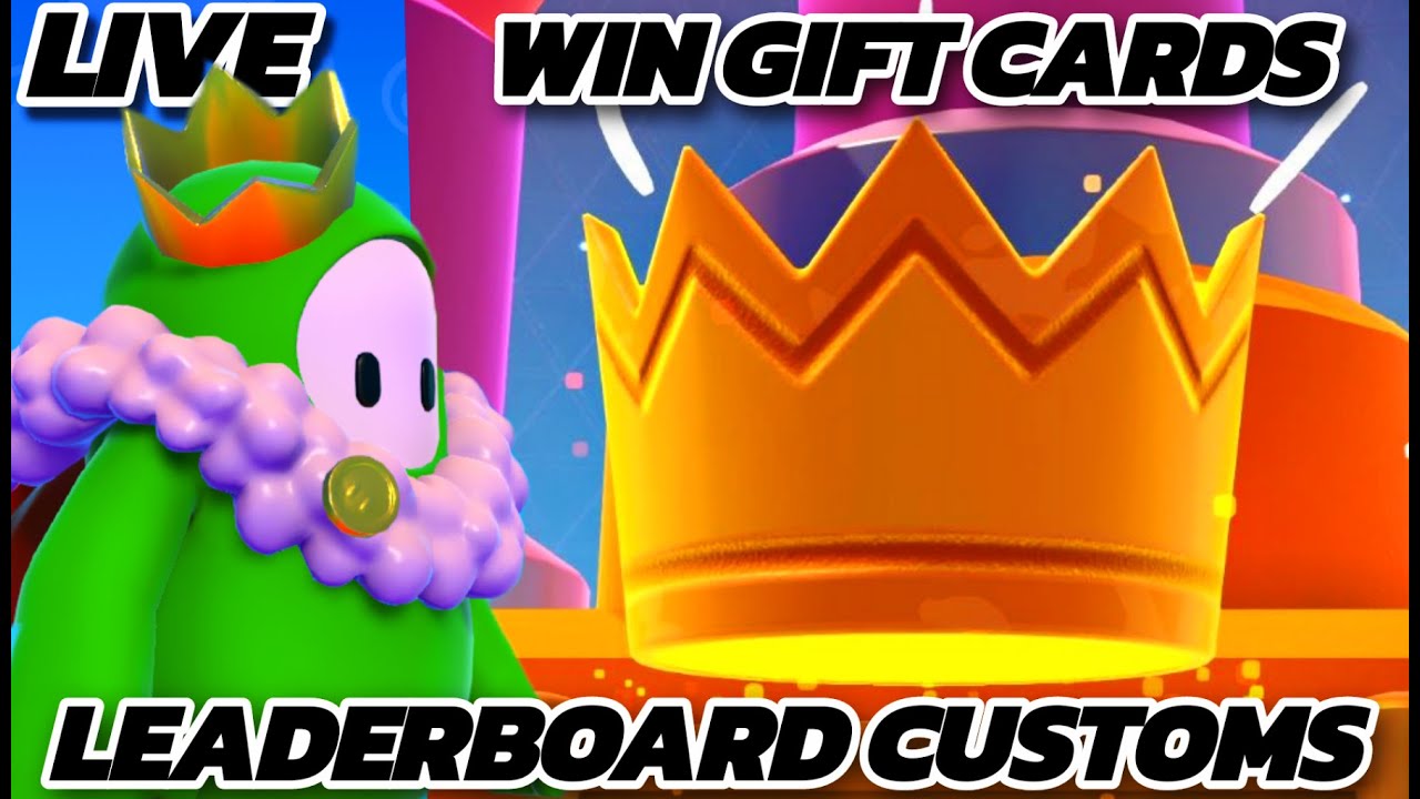 🔴 LIVE - FALL GUYS LIVE CUSTOMS WITH LEADERBOARD | WIN GIFT CARDS ...